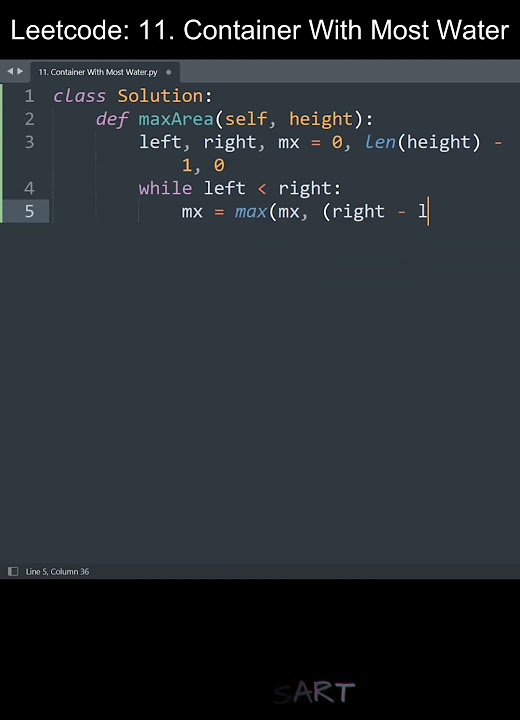 Leetcode 11 Container With Most Water In Python Python Leetcode 4965