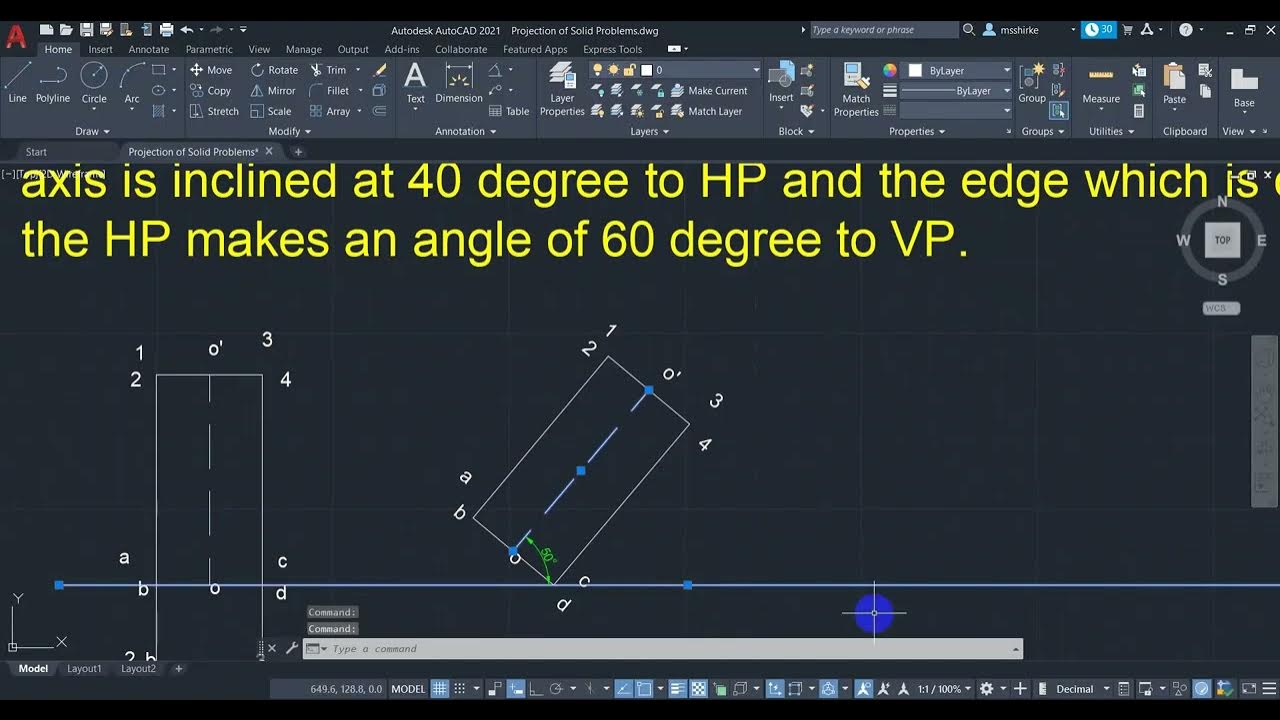 Projections of solid (Square Prism Problem Part 1) - YouTube