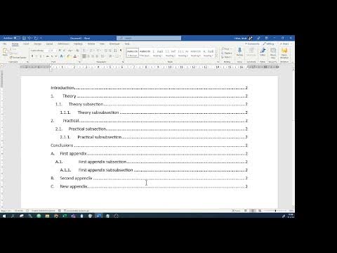 Microsoft Word - Appendix showing in Table of Contents - YouTube