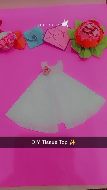 Cute DIY Tissue Paper Dress / No glue craft #shorts #youtubeshorts # ...