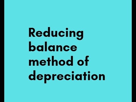 how to determine depreciation with reducing balance method - YouTube