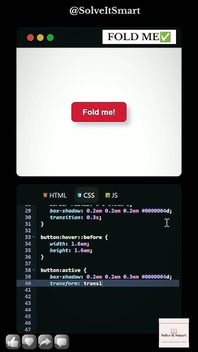 🔥 Button Decor in HTML , CSS || Fold Me Button || CSS Styles || Web Developer || Solve It Smart ...