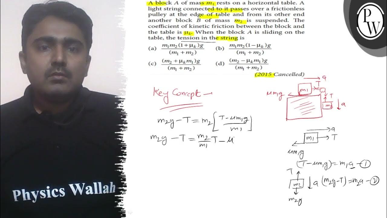 A block A of mass m_1 rests on a horizontal table. A light string connected to it passes over a ...