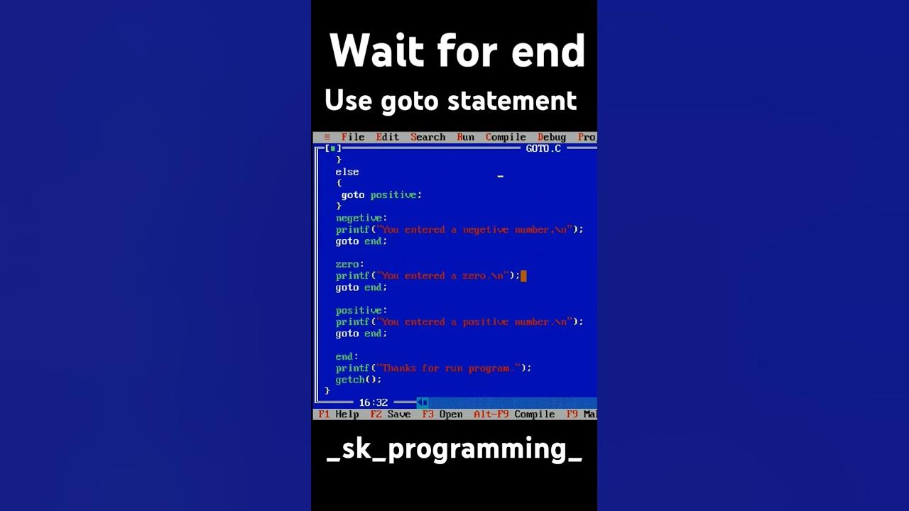 Use go to statement in cprogramming||#treanding#viralshort#ytshorts#yt#ytshort#coding#today# ...