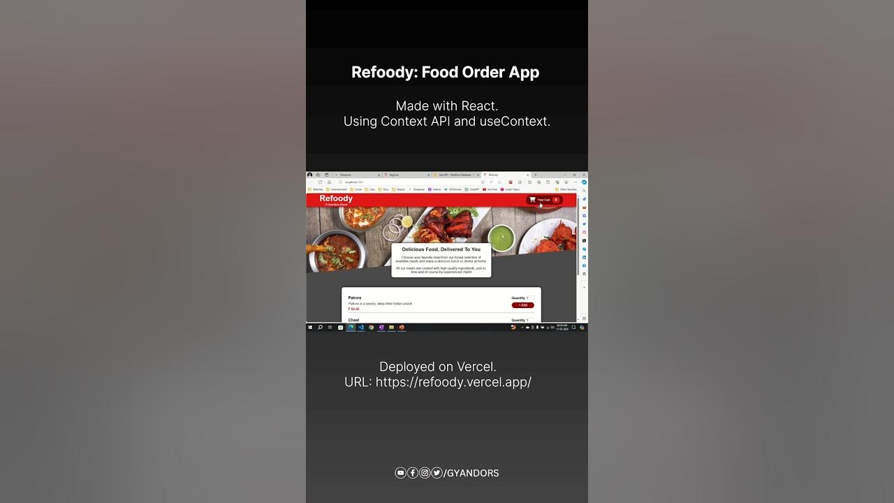 Refoody - Food Order App, made with React #react #jsx #javascript #coding - YouTube