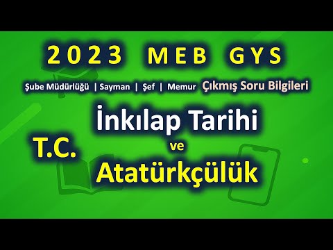 MEB Görevde Yükselme Sınavı | İnkılap Tarihi Soruları (2023 Çıkmış Sorular Analizi)