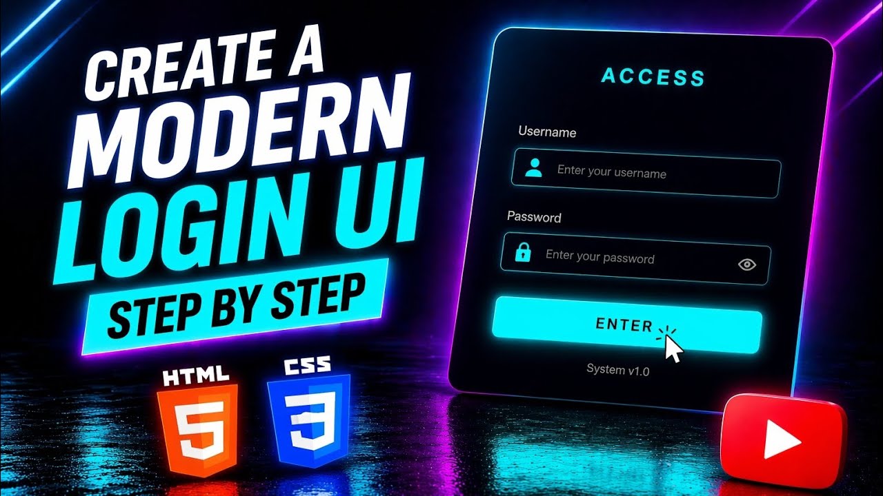 Create a Modern Login UI with HTML & CSS | Step-by-Step Tutorial 🔥 ...