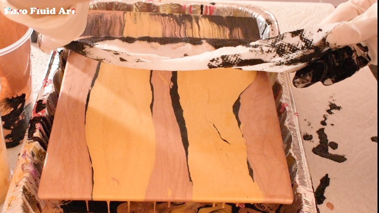 Fluid Art | Swipe | Acrylic Pour Painting | Gold Black Rose Gold - YouTube
