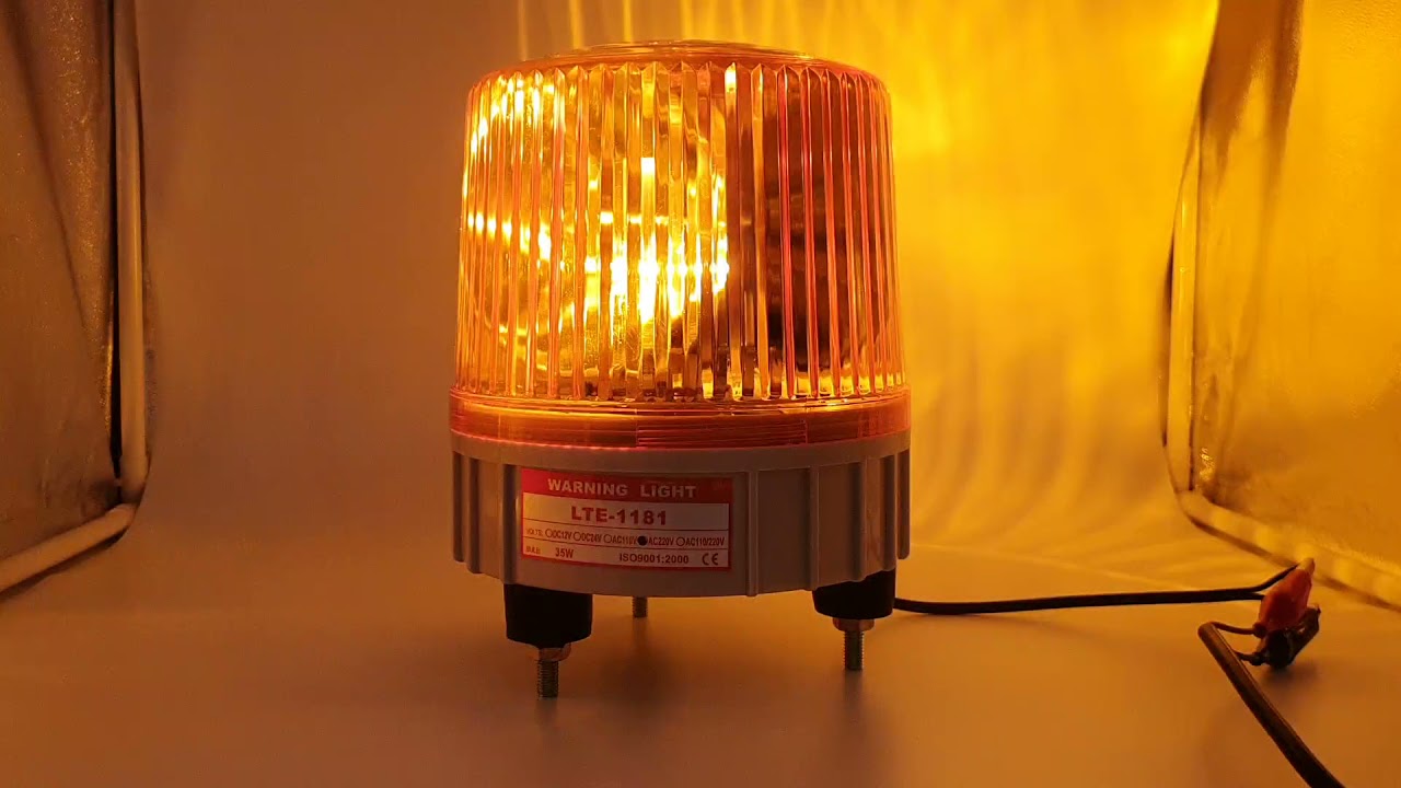 LTE-1181. ROTARY WARNING LIGHT. Yellow - YouTube
