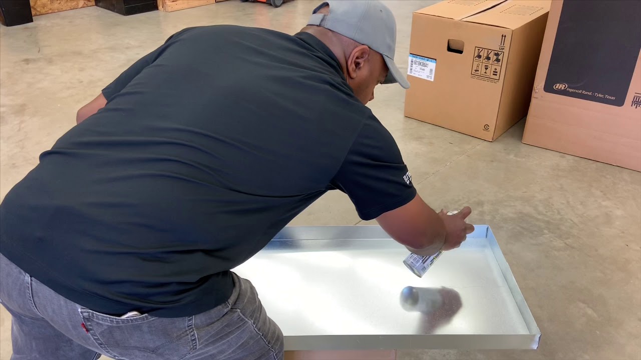 Drain pan coating new installs - YouTube