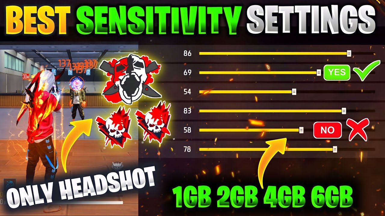 Pro Headshot Sensitivity Settings 2024 | Best Sensitivity in Free Fire | ff sensitivity settings ...