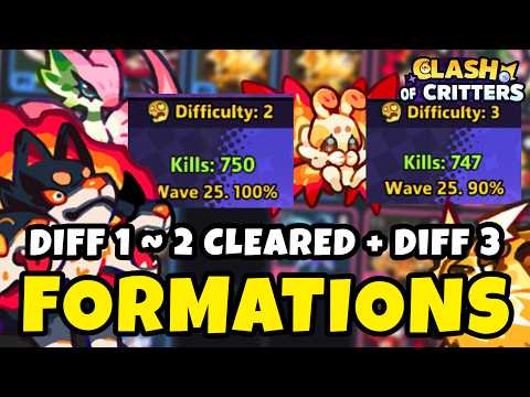 Horde Invasion S1 Difficulty 1~2 Formation + 1 Diff 3 Formation Update | Clash Of Critters