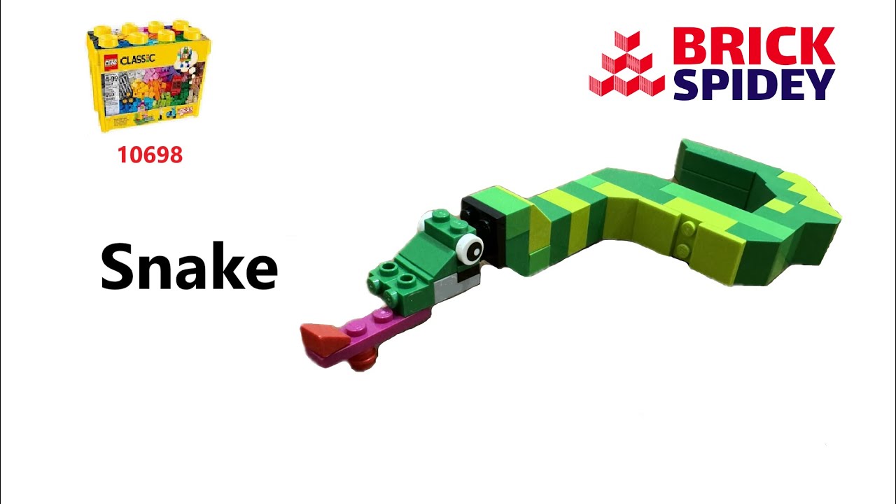 How to make a Snake 뱀 idea tutorial using Lego Classic 10698 #legomoc # ...
