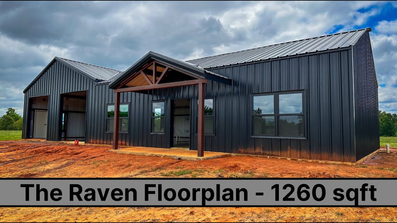 Barndominium Tour - 1,260 sqft - 2 Bedroom - 2 Bath - YouTube