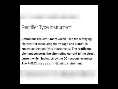 Rectifier type instrument (introduction) Part 1 EE 204 UNIT -2 by ...