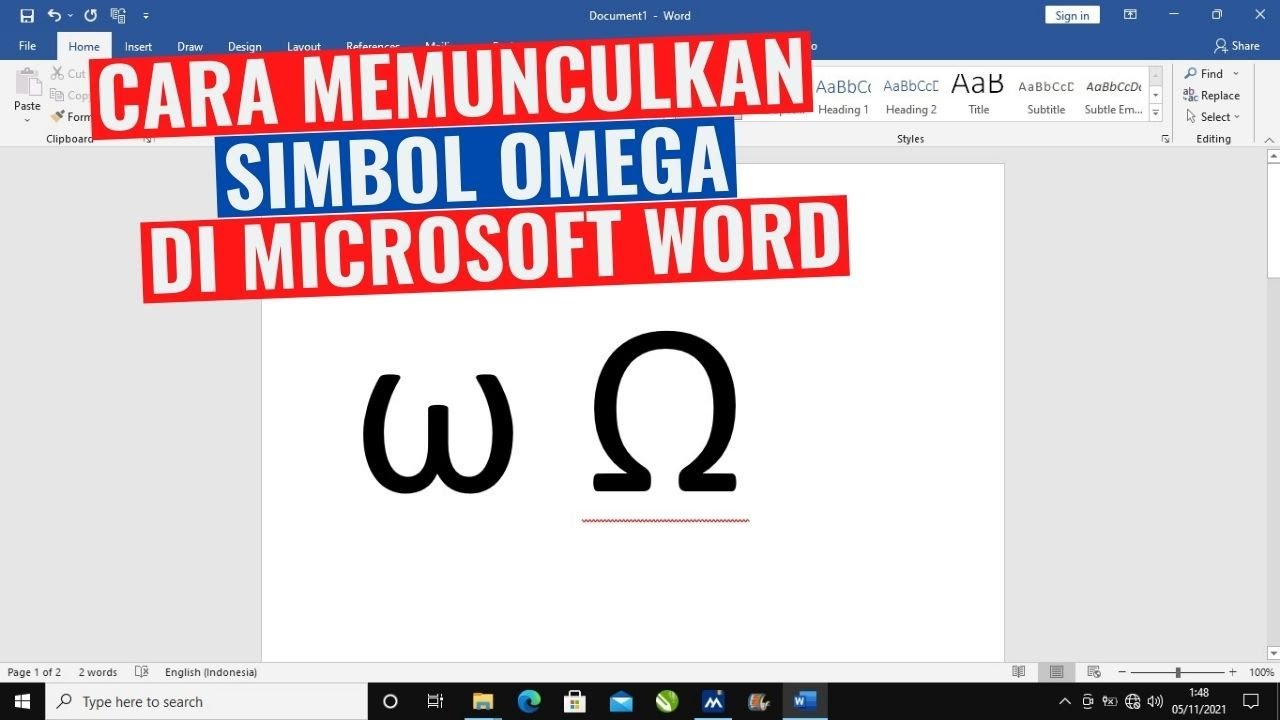 Cara Memunculkan Simbol Omega di Microsoft Word - YouTube