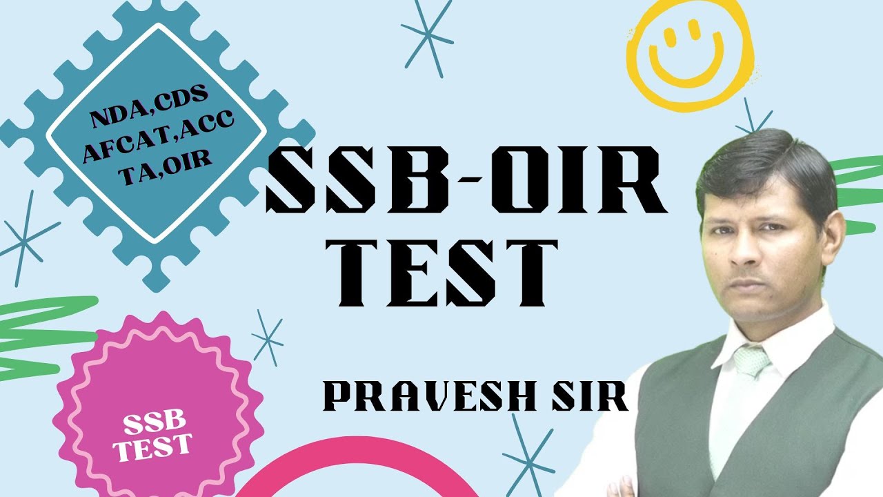 SSB Special OIR TEST (Officer Intelligence Rating) Practice Test-4 # ...