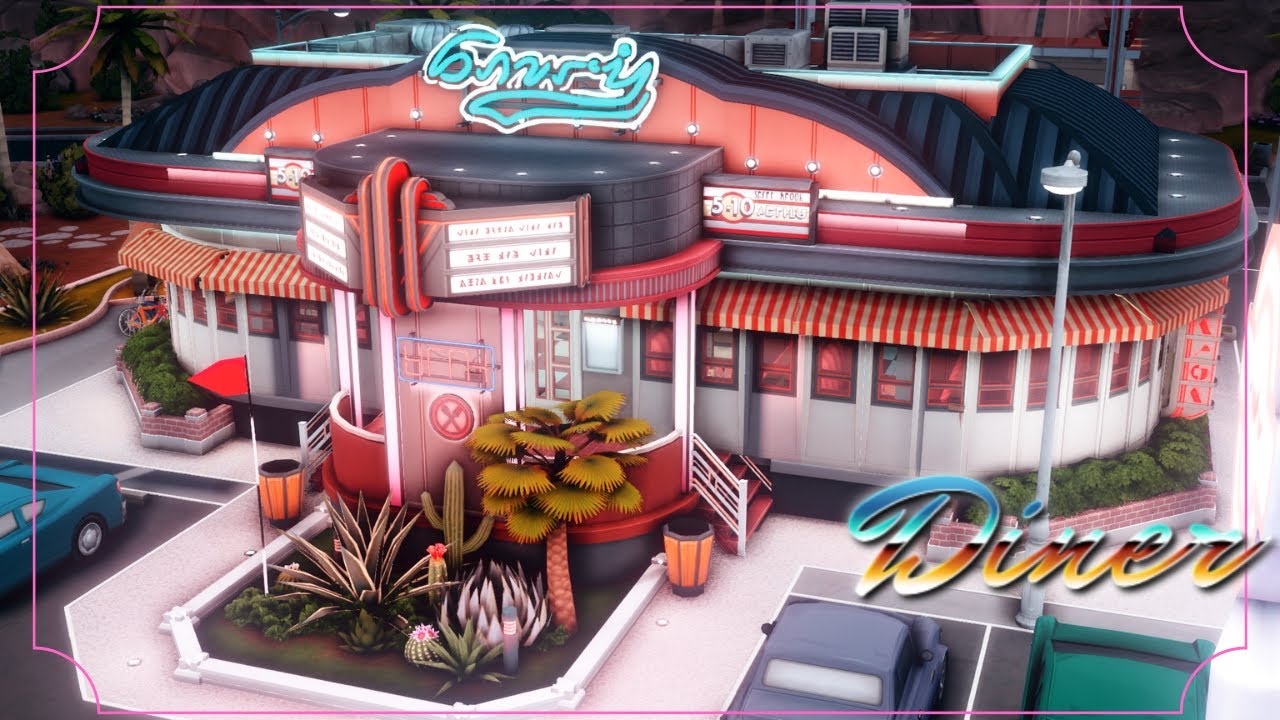 🍔Retro Diner - Oasis Spring Restaurante - The Sims 4 - Speed Build ...