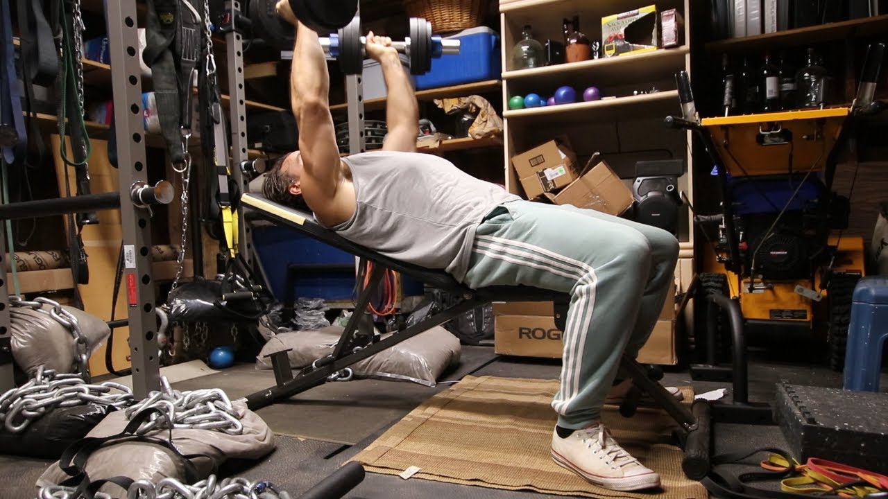 Home Gym Rogue Fitness Dumbbell Bench Press - YouTube