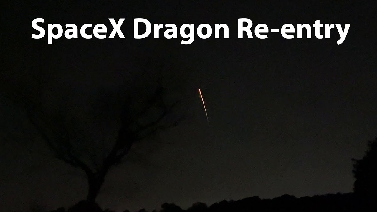 SpaceX Dragon Endurance re-entry with plasma trail - YouTube
