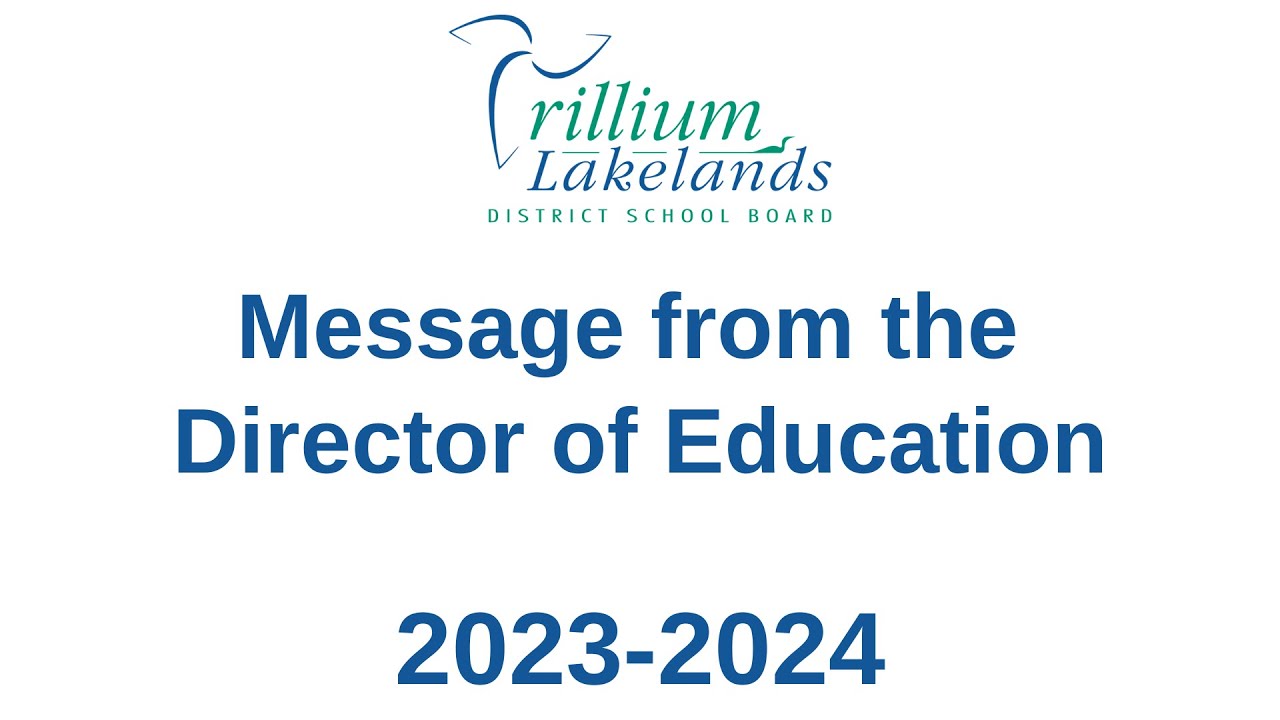 TLDSB Director of education's start up message 2023 - YouTube