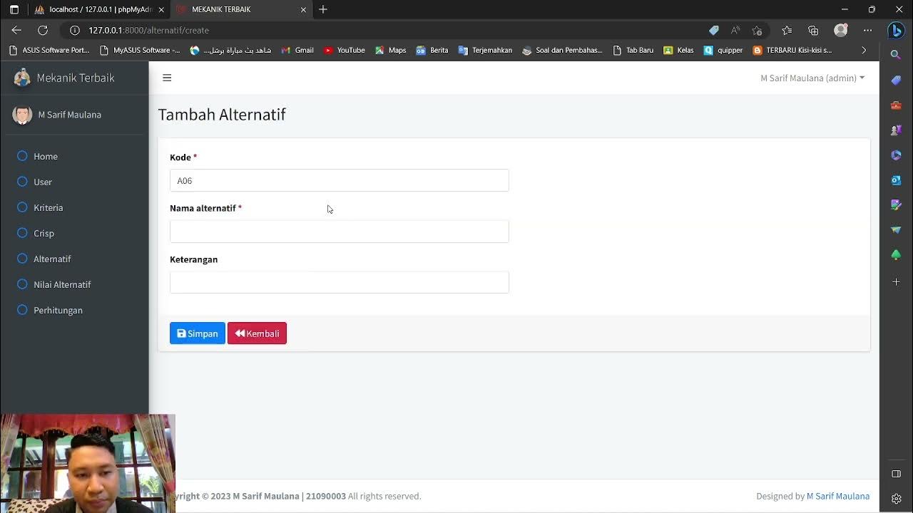 Project UTS_21090003_Sistem Informasi Mekanik Terbaik Framework Laravel 9 - YouTube