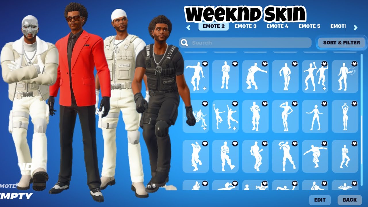 New Weeknd Skin with Best TikTok Dances & Emotes|Fortnite X The Weeknd ...
