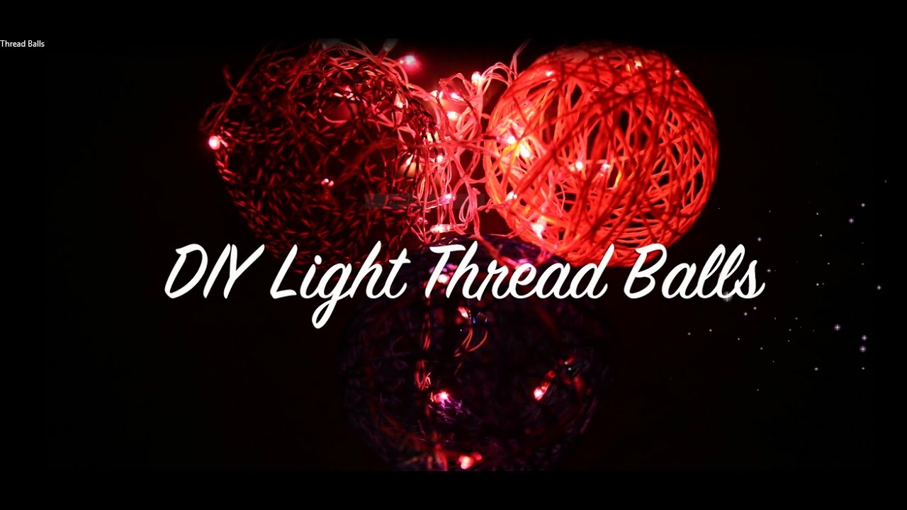 How to make lamps using thread balls - Kraftly DIYs - YouTube
