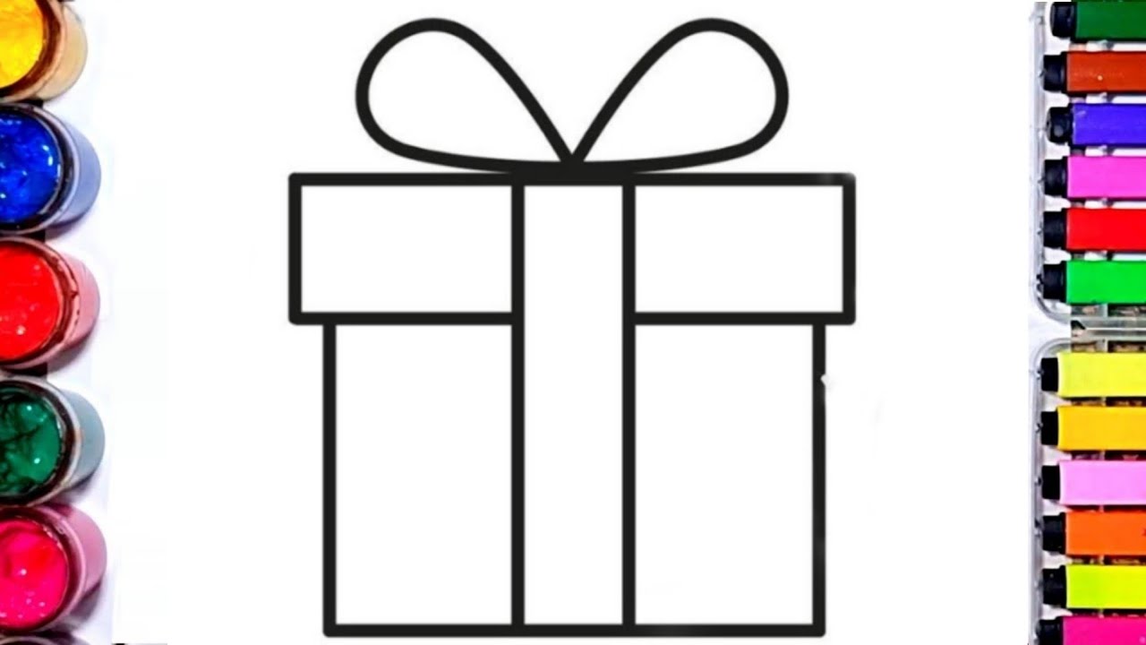 Drawing a Gift for Children /Bolalar uchun Sovg'a Qutisi Rasm Chizish ...