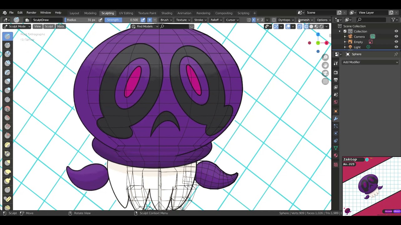 Inktop by ScalySchims | Fakemon Blender Timelapse - YouTube