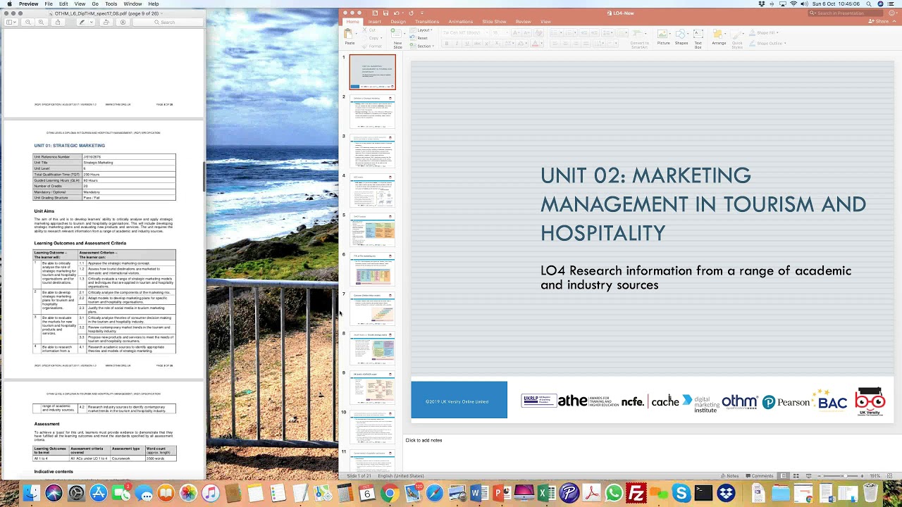 OTHM L6 THM Strategic Marketing LO4 2019 10 06 - YouTube