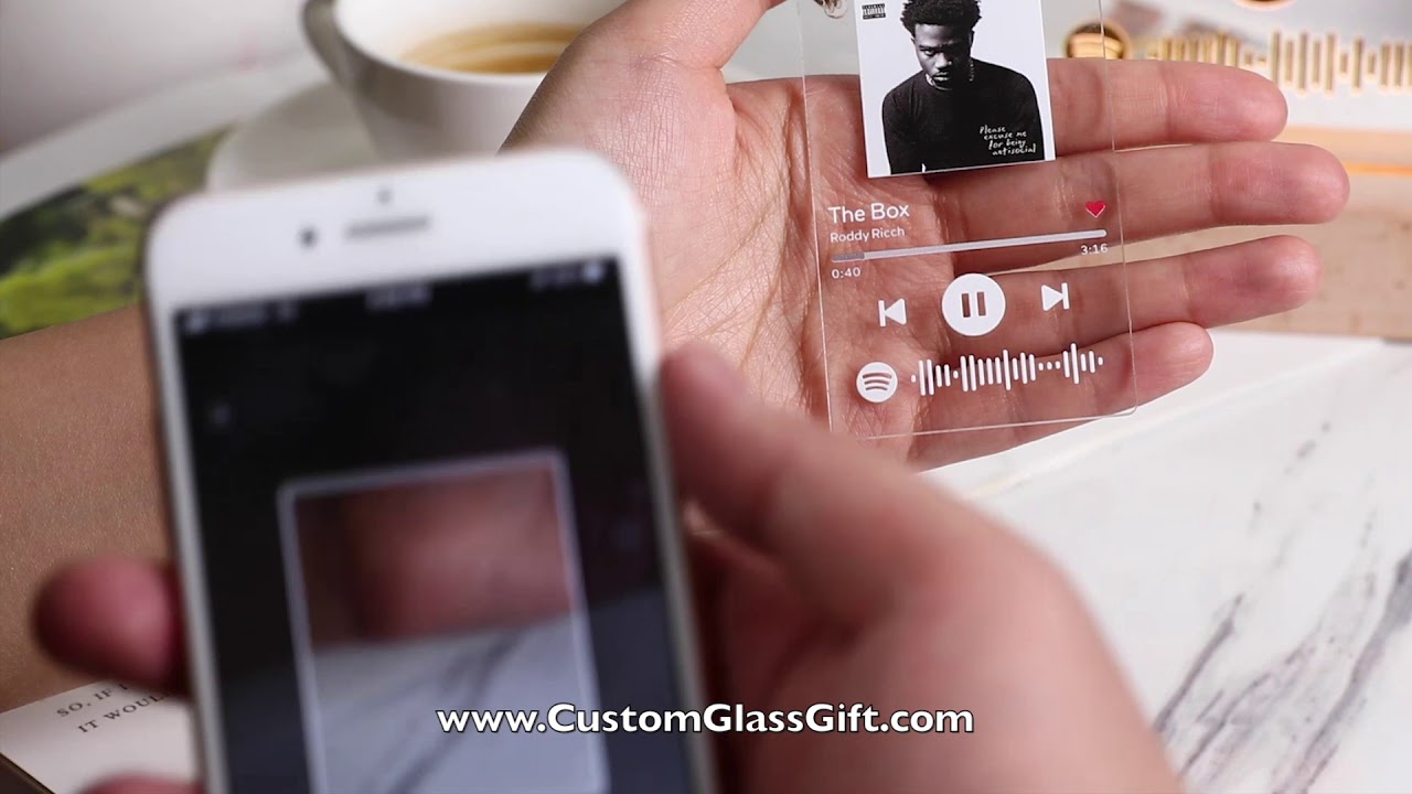 Custom Glass Music Plaque - Spotify song code photo frame - YouTube