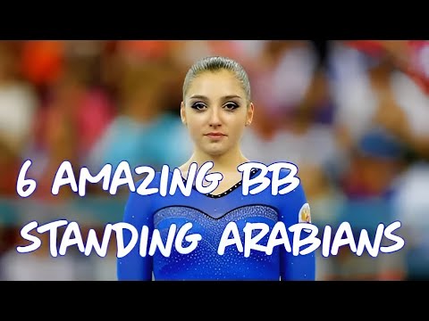 Gymnastics - 6 Amazing Standing Arabians on Beam - YouTube