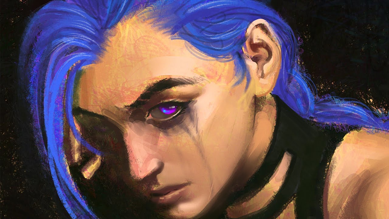 Painting Process - Jinx (Arcane) Portrait - YouTube