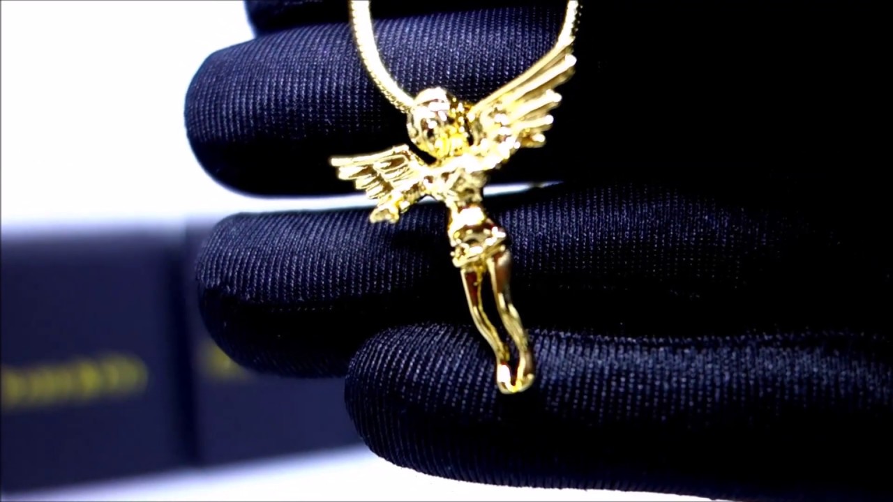 GOLD MICRO ANGEL PENDANT NECKLACE FOR SALE | Rare & Co. Jewelry - YouTube