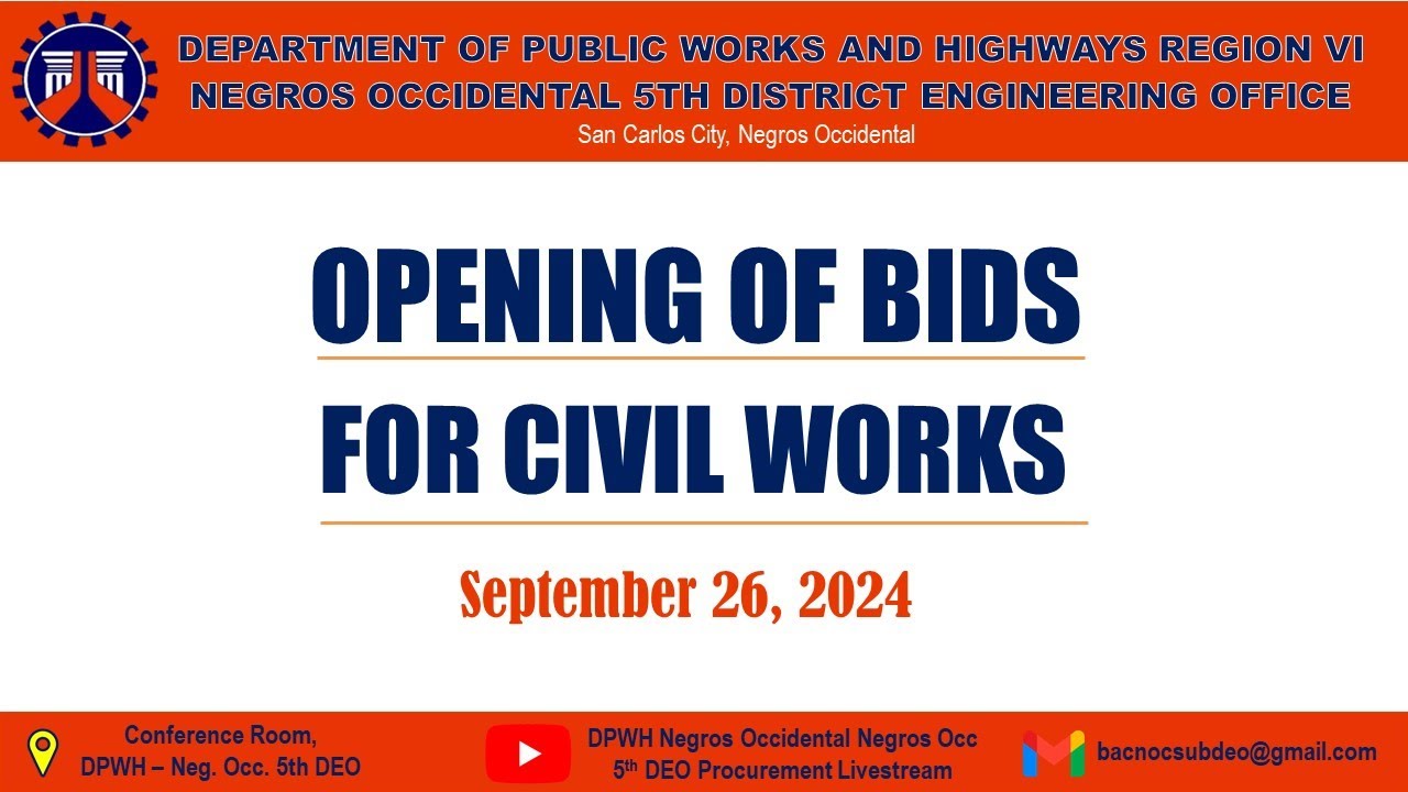 Procurement Livestream for DPWH Negros Occ 5th DEO Civil Works on ...