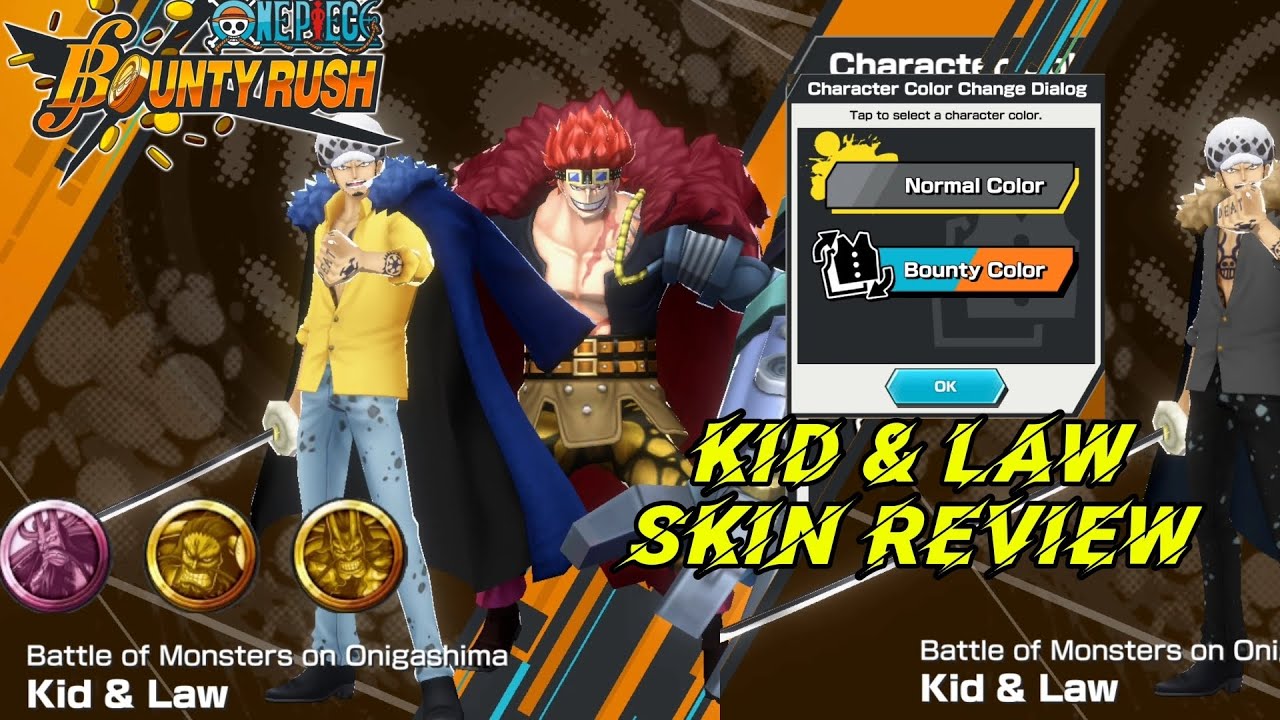 SKIN TERBAIK DI OPBR!!! | KID & LAW GAMEPLAY | One Piece Bounty Rush ...