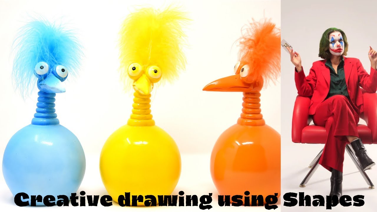 creative drawing with shapes - YouTube