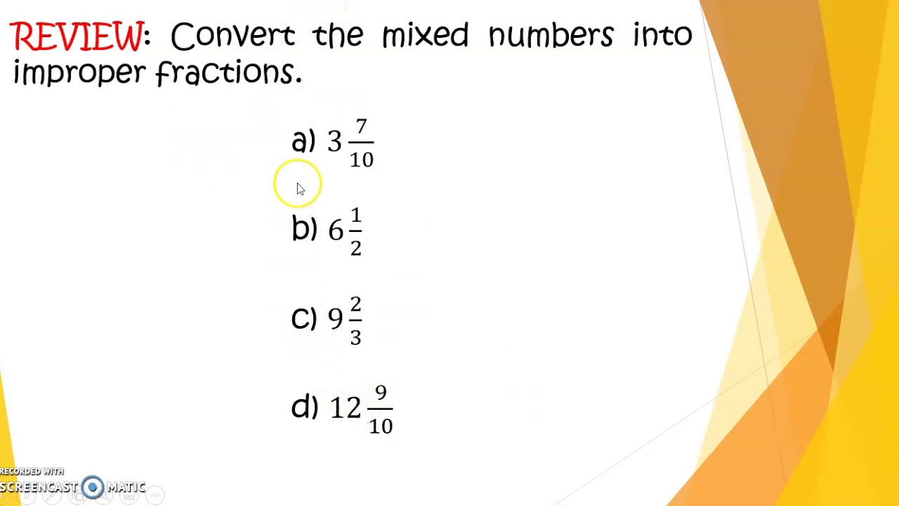 MIXED NUMBERS - YouTube