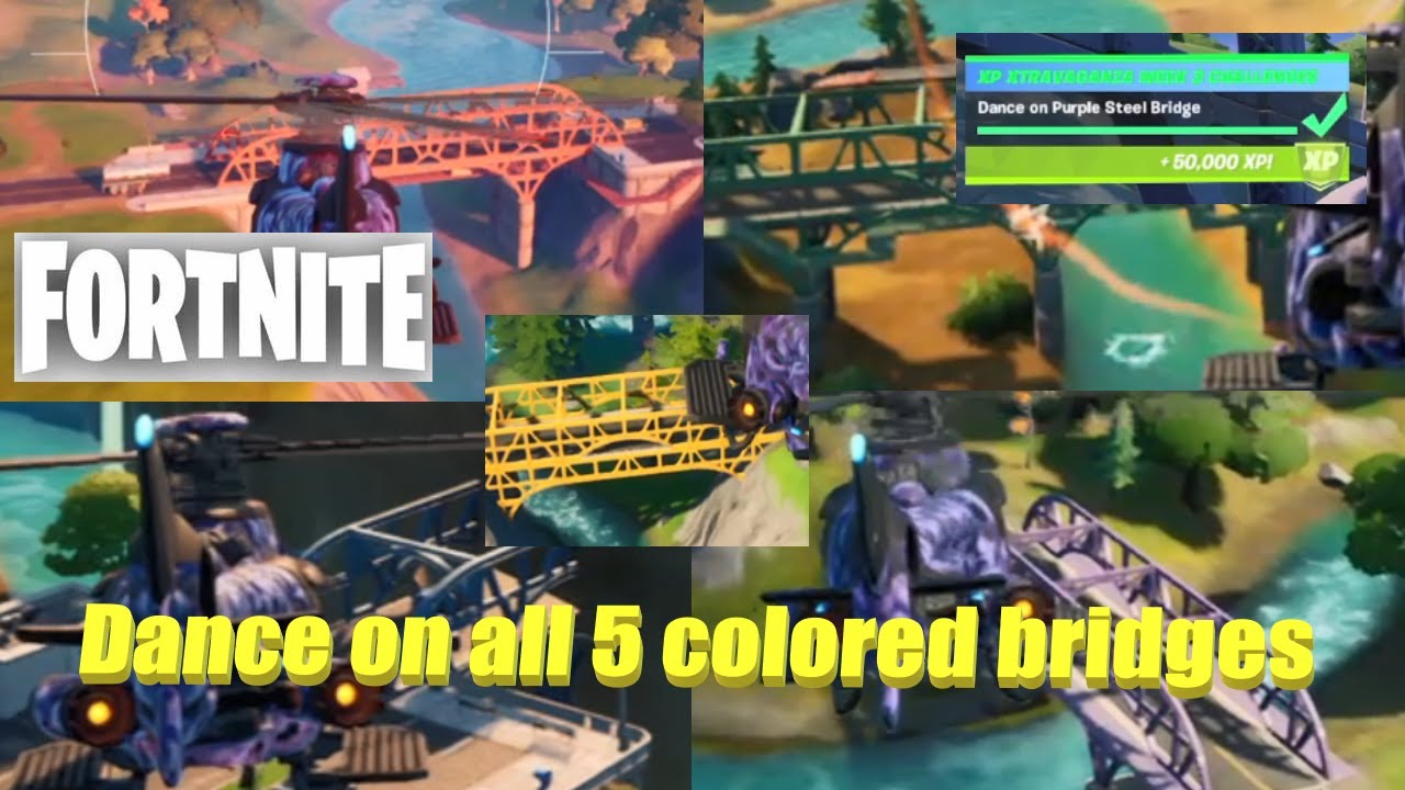 Fortnite Dance on all five colored bridges in a single match Where to ...