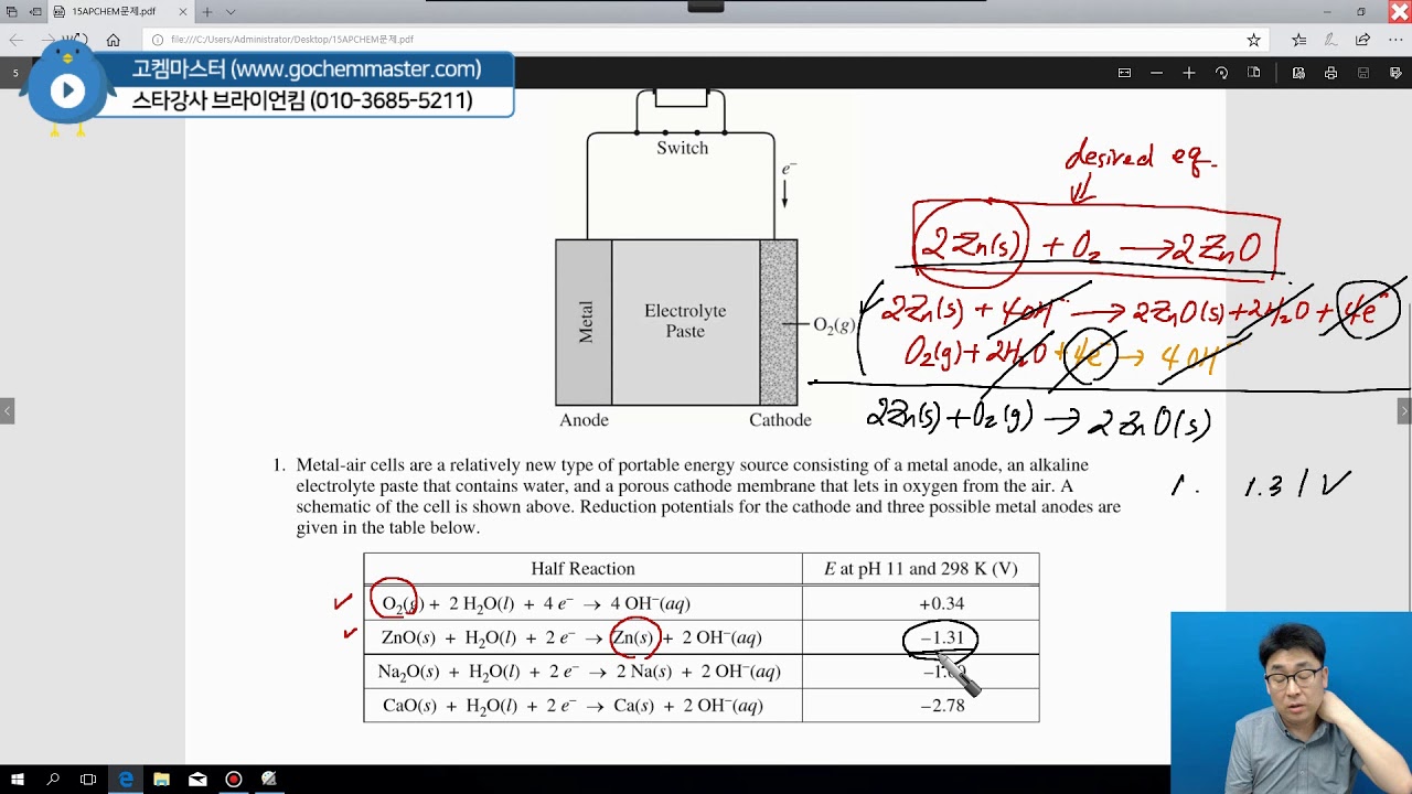 AP Chemistry FRQ - Electrochemistry - YouTube