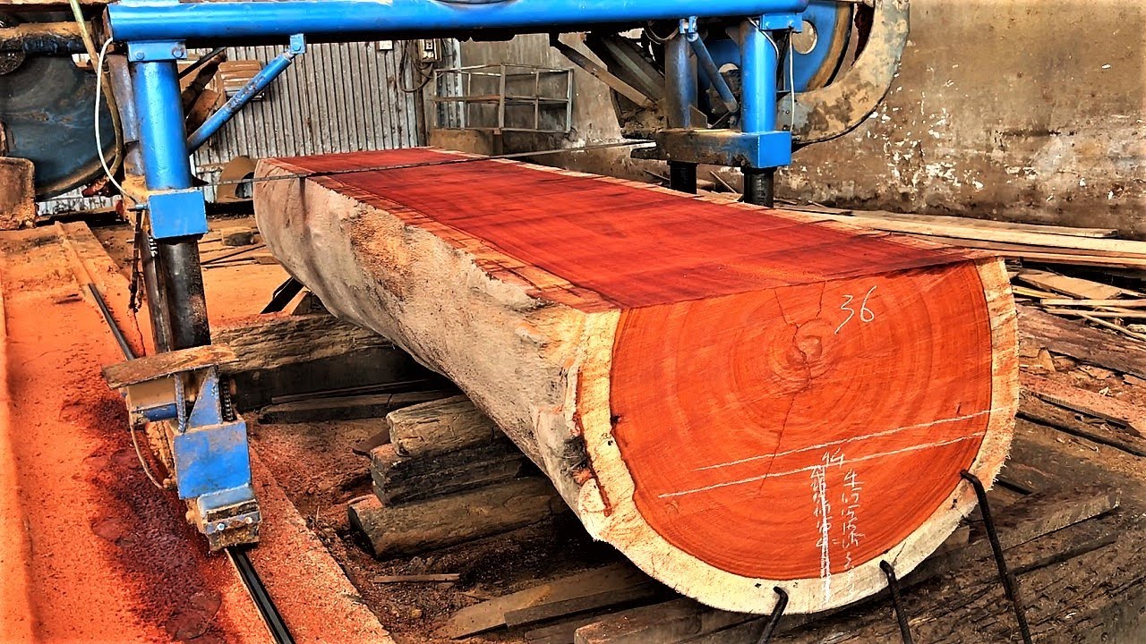 Amazing Sawmill Wood Cutting - Amazing Red Incense Cutting Saw Machine ...