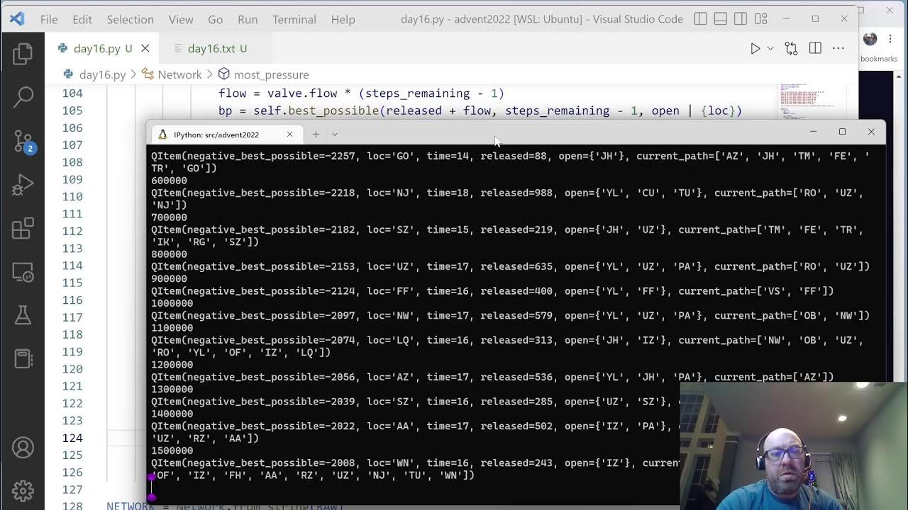 Joel Grus - Advent of Livecoding 2022 - Day 16 - Part 1 - YouTube