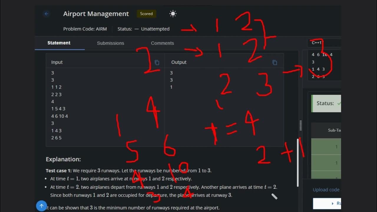 Airport Management | AIRM| Codechef STARTERS 98 | Full Solution - YouTube