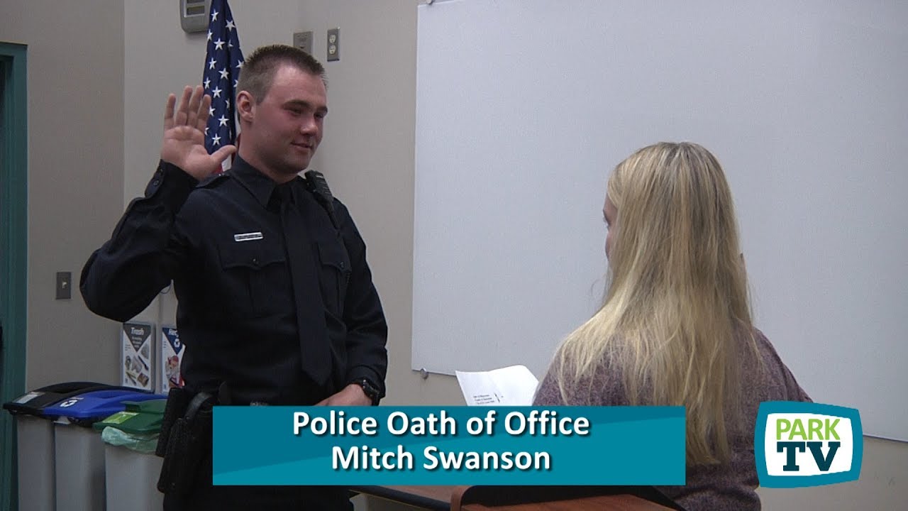 St. Louis Park Police Oath of Office: Mitch Swanson - YouTube