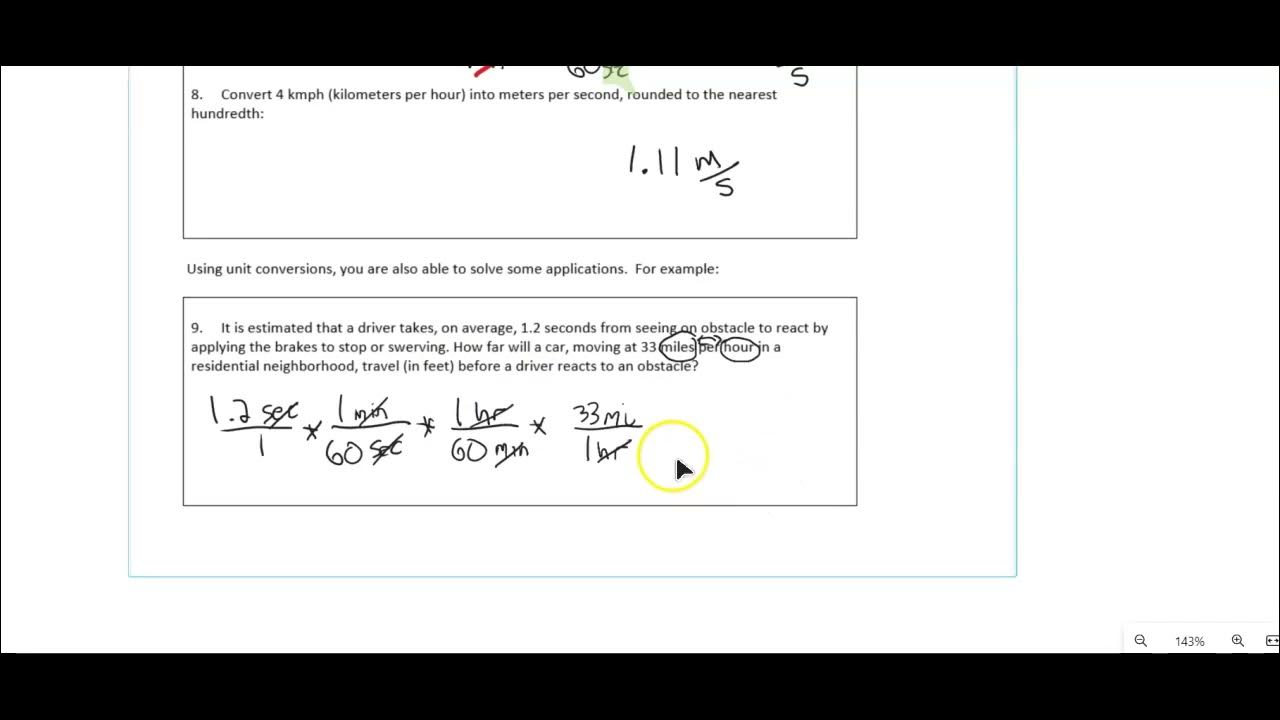 103x LHS Measurement Unit Conversion to Find Reaction Time - YouTube