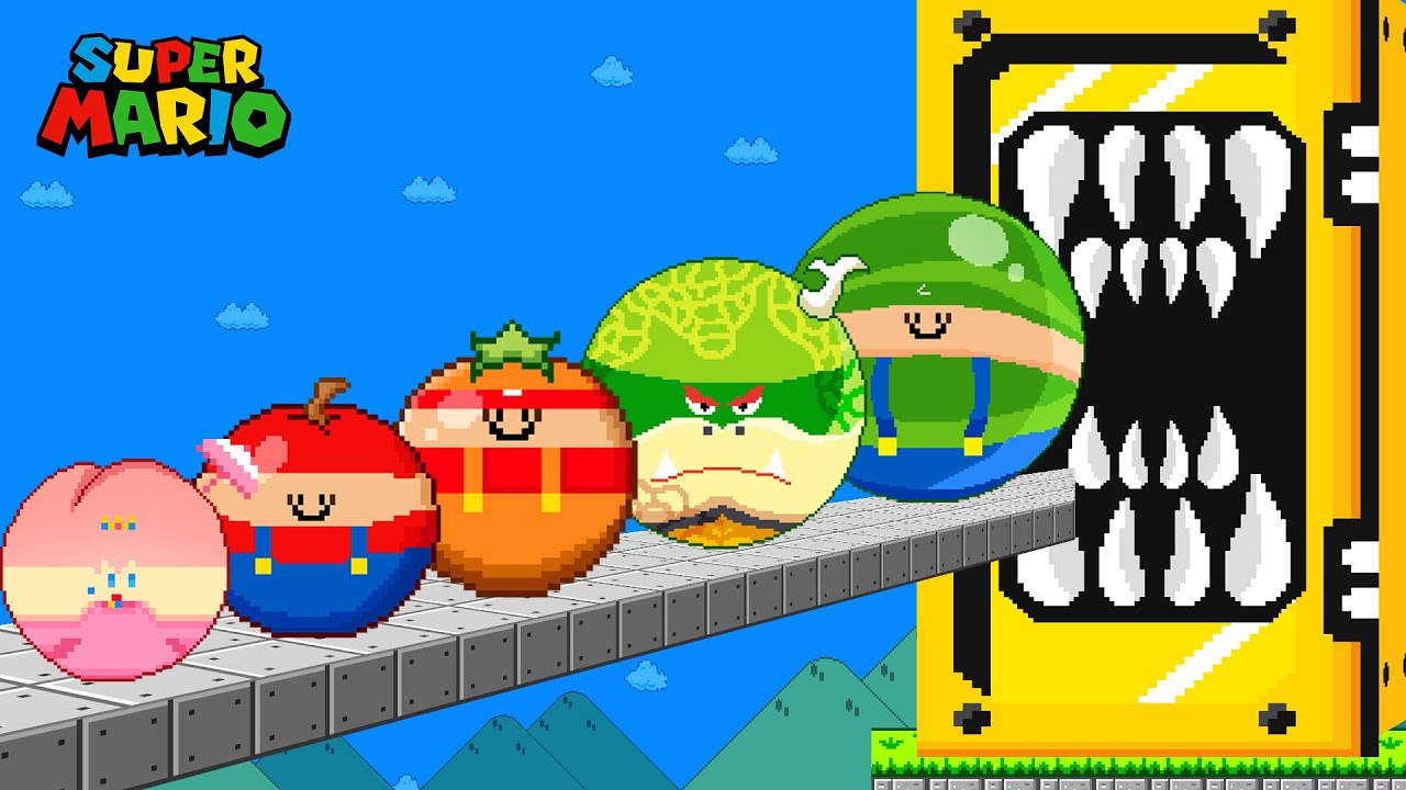 Finish the pattern? Mario vs Fruit Evolution (SUIKA) Maze Level Up ...