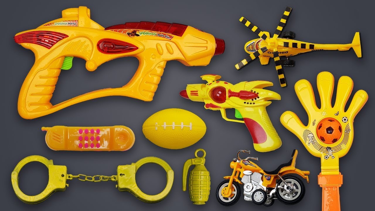 Lots of Yellow Colors Toys with Learn Colors! Musical Toy Guns 5 Finger ...