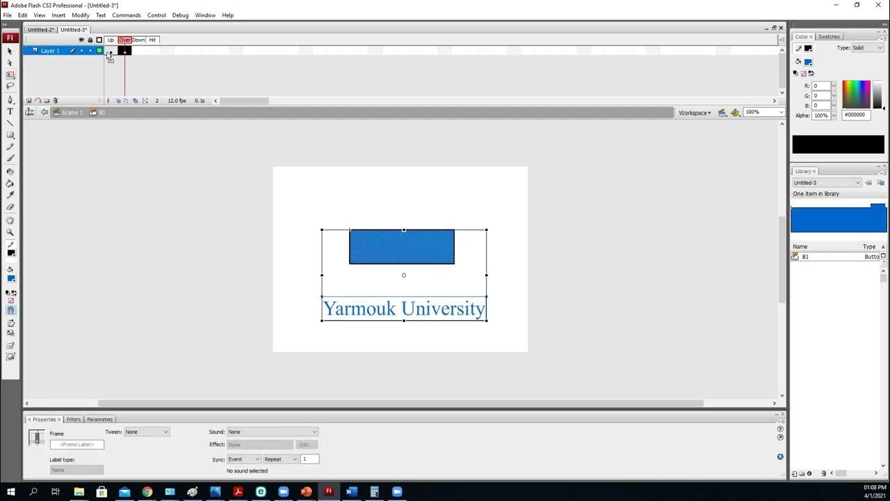 Adobe Flash CS3 Class 4 Button Movie Clip - YouTube