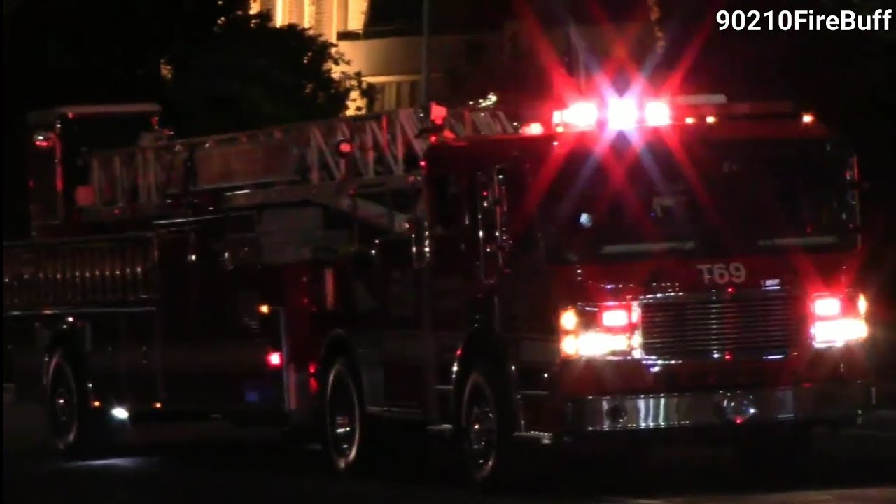 LAFD Light Force 69 & Engine 71 Responding - YouTube
